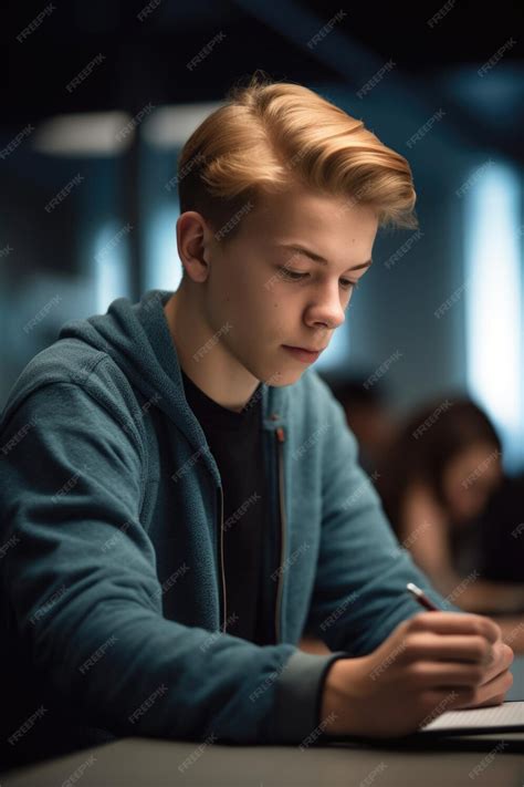 Premium Ai Image Shot Of A Student Using A Digital Tablet In Class