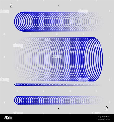 blue concentric circular patterns creating a visual illusion of cylindrical shapes modern