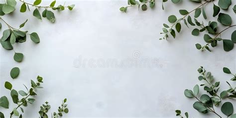 Generative Ai Elegant Eucalyptus Leaves Flat Lay On White Background