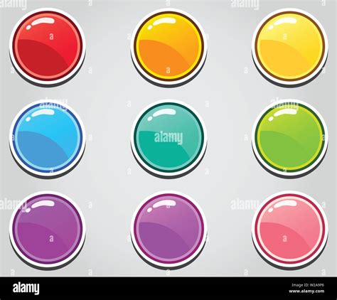Cartoon Button Set Game GUI Element For Mobile Game Stock Vector Image Art Alamy