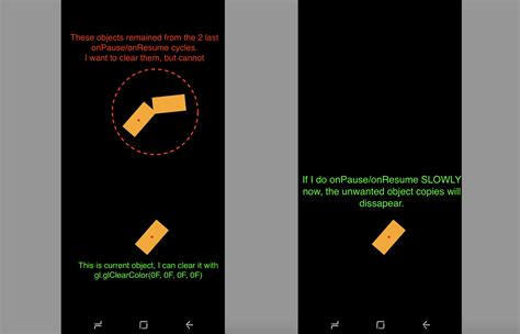 Android Glsurfaceview Onpause Uncleared Frame Remains Behind Stack