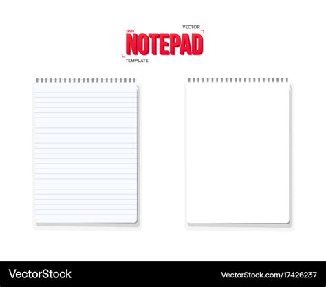Realistic Blank Notepad Textbook Icon Royalty Free Vector