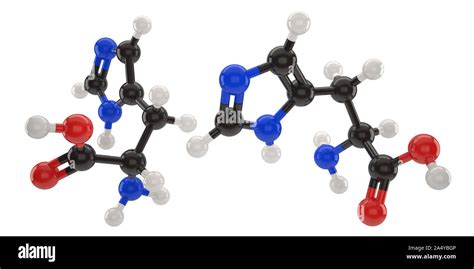 Histidine Molecule Structure 3d Illustration With Clipping Path Stock