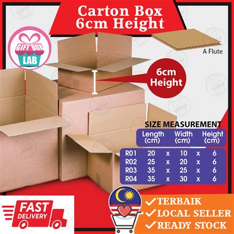6 Cm Height Series Carton Box Packing Box Packaging Box Kotak A Flute Lazada