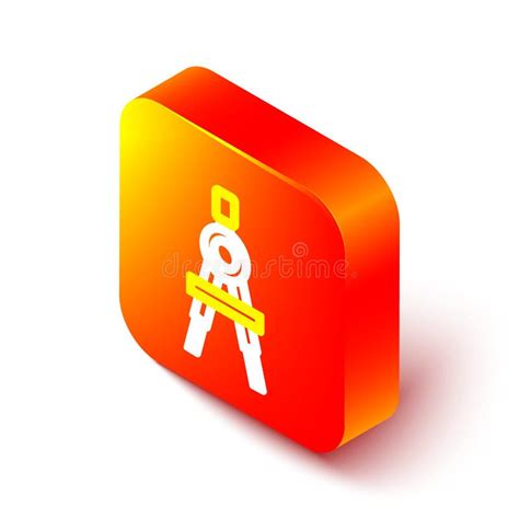 Isometric Line Drawing Compass Icon Isolated On White Background