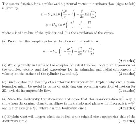 stream function of doublet vortex and uniform flow