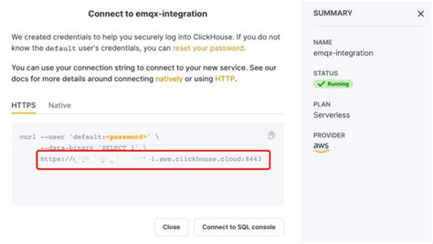using emqx cloud data integrations to save data to clickhouse cloud emq