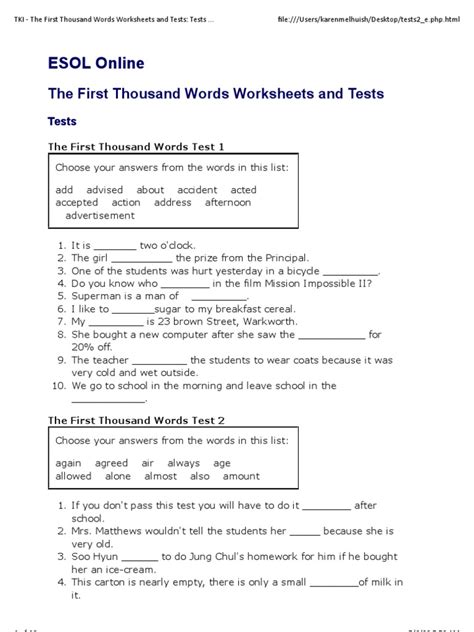 Tests Esol Test Assessment Nature Tests Esol Test Assessment Nature
