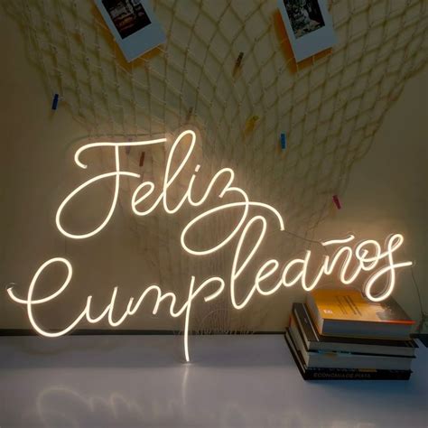 Letrero De Neón Personalizado Luz Led Decoración De Feliz Cumpleaños