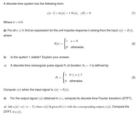solved a discrete time system has the following