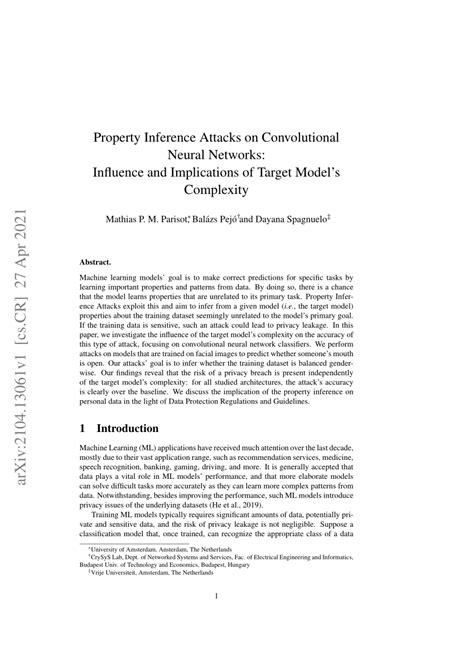 pdf property inference attacks on convolutional neural networks