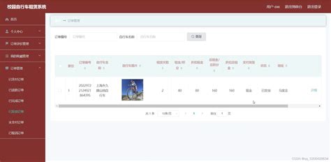 基于java springboot mybatis vue elementui的校园自行车租赁系统 vue2自行车管理系统页面 csdn博客