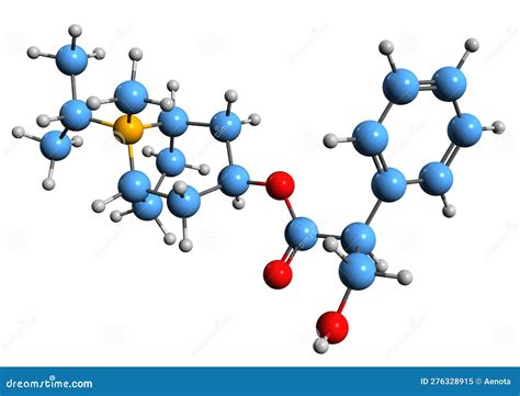 3d Image Of Ipratropium Bromide Skeletal Formula Stock Illustration