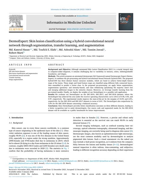 Pdf Dermoexpert Skin Lesion Classification Using A Hybrid