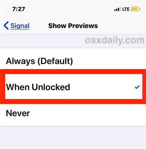 How To Stop Signal Showing Message Previews On Locked Screen Of Iphone Or Ipad
