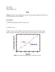 Lab Writeup Template Docx Name XXX Date X X XX Section Number XXX Title Abstract A Short