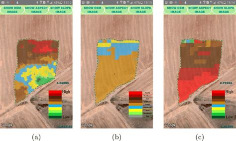 The Geospatial Products Of The Experimental Field A The DEM B The Download Scientific