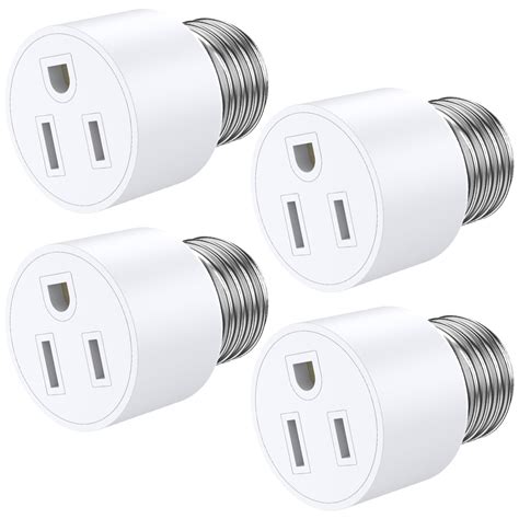 4 Pack Light Socket To Plug Adapter 3 Prong Light Socket Adapter