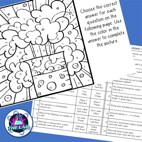 Acids And Bases Review Activity Science Colour By Number Teacha