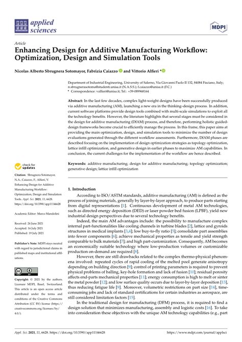 Pdf Enhancing Design For Additive Manufacturing Workflow Optimization Design And Simulation