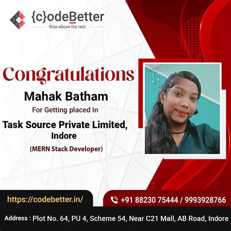 codebetter on linkedin congratulations mahak batham for tracking