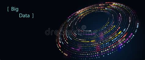 Big Data Concept Visualization With Color Dots In Circle Stock Vector