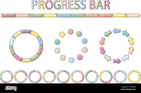 Simple Colorful Progress Bar And Infographic Vector Illustration