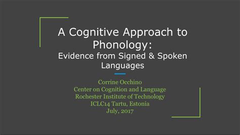 Pdf A Cognitive Approach To Phonology Evidence From Signed And Spoken Languages