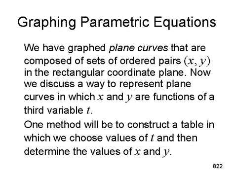 Precalculus Section Parametric Equations Parametric