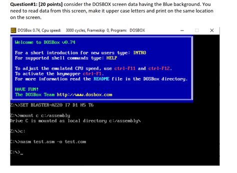 Question1 20 Points Consider The Dosbox Screen