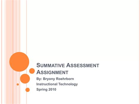 Summative Assessment Assignment Pptx