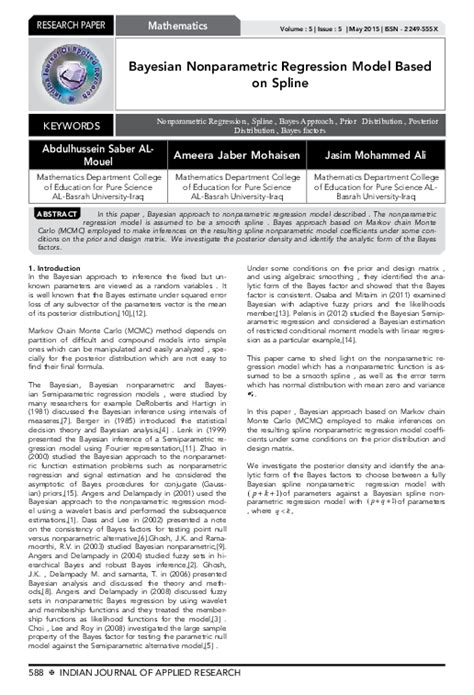 pdf bayesian nonparametric regression model based on spline
