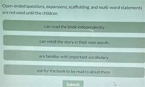 Open Ended Questions Expansions Scaffolding And Multi Word