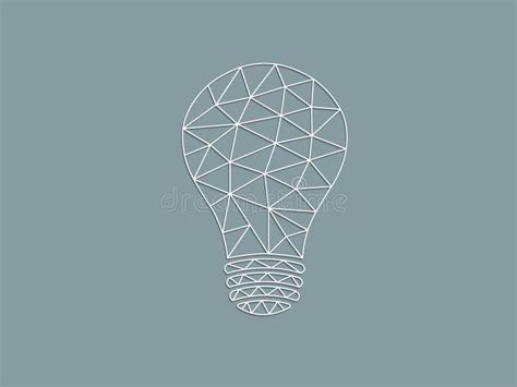 A White Geometric Idea Bulb Light On Dark Background For Creativity Stock Vector Illustration