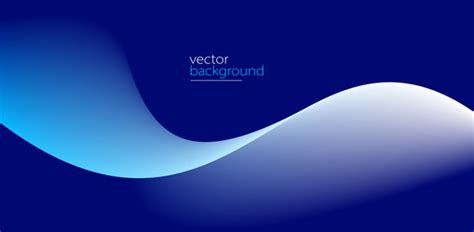 Flowing Dark Blue Curve Shape With Soft Gradient Vector Image