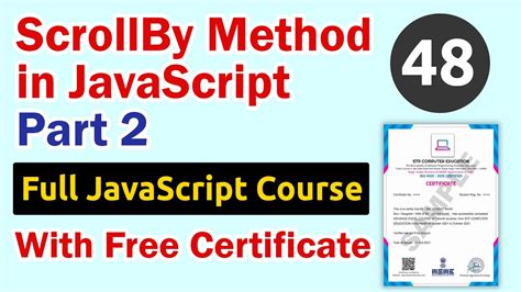 Scrollby Method In Javascript Part 2 Youtube