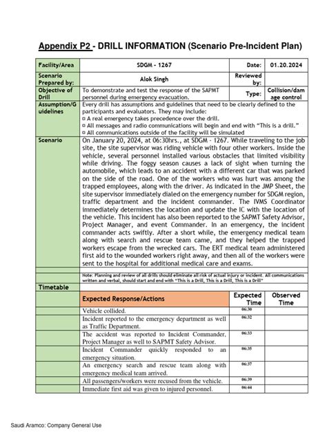 Emergency Response Drill Scenario Collision And Damage Control Nsh