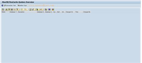 DB SAP Tcode MaxDB LiveCache System Overview