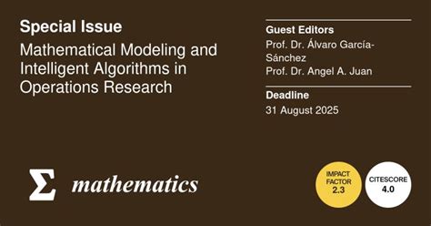 Mathematics Mdpi On Linkedin Mathematicalmodeling Intelligentalgorithms Operationsresearch