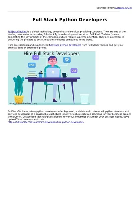 PPT Full Stack Python Developer PowerPoint Presentation Free Download ID
