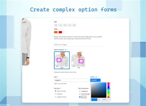 Advanced Magento Custom Options Plugin For Product Customization