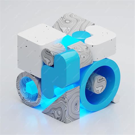 Premium Photo Abstract 3d Isometric Geometry Abstract Shape On White Background