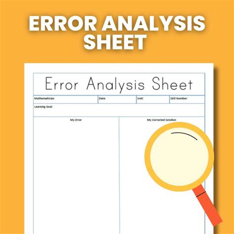 Error Analysis Sheet Math Love