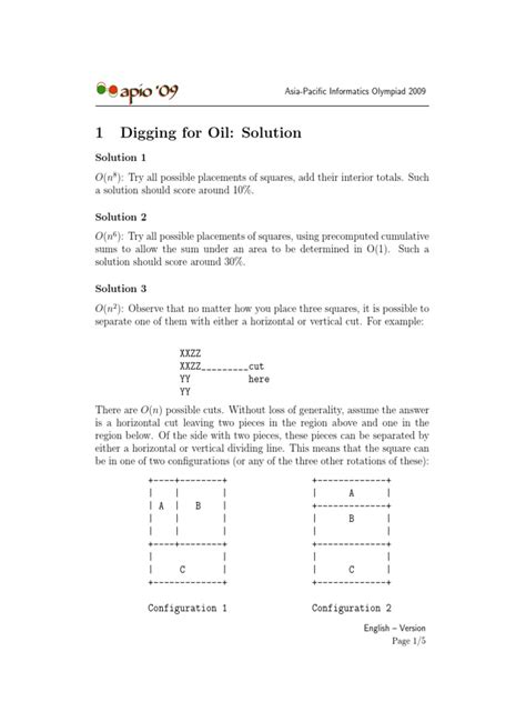 Apio2009 Solutions Pdf Theoretical Computer Science Combinatorics