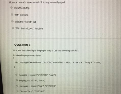 Solved How Can We Add An External JS Library To A Webpage O Chegg