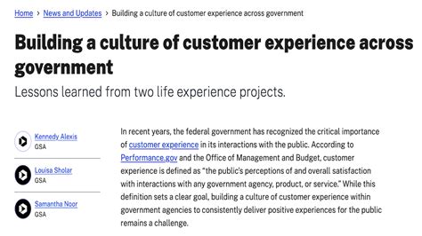 Building A Culture Of Customer Experience Across Government Digital Government Hub