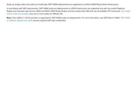 Sap Hana Deployment Restrictions Sap Hana Deployments On Dell Poweredge For Vmware Vsan