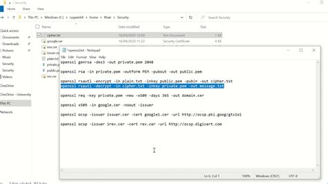 OpenSSL Public Key And Certificates YouTube