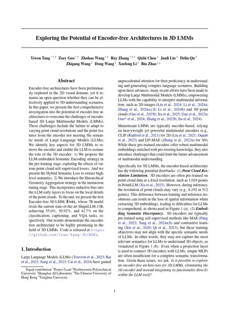 Exploring The Potential Of Encoder Free Architectures In 3d Lmms Pdf