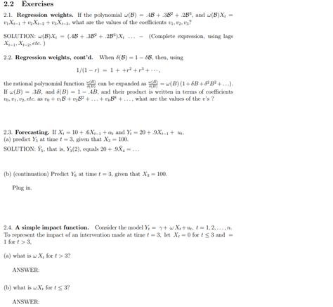 Some TimeSeries Regression Models Background Chegg Com